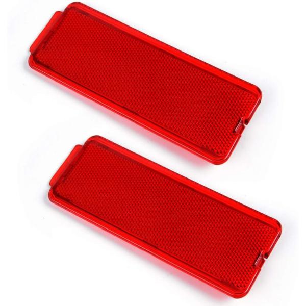商品名2 PCS Red Premium Interior Front Rear Door Entry Light Reflector Panels Compatible For Ford Super Duty F250 F350 F450...