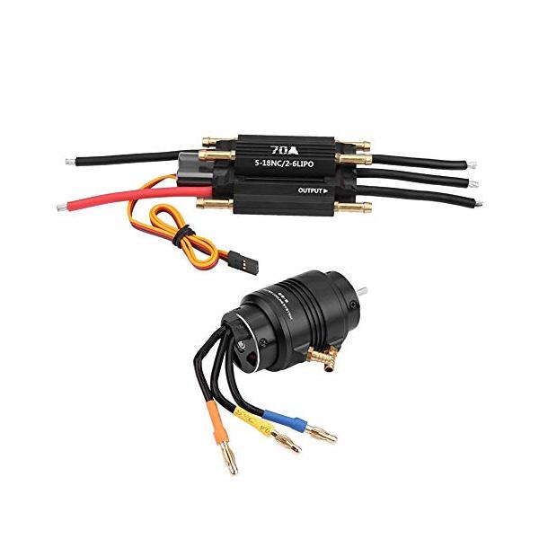 商品名Dilwe RC Motor, 3380KV Sensorless Motor &amp; 29S Water Cooling Jacket &amp; 70A Brushless ESC for RC Boat RC Model P...
