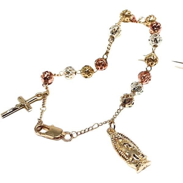 商品名Fran &amp; Co. バージンメリーブレスレット Virgen De Guadalupe Pulsera Tres Colores Oro Laminado 8インチFran &amp; Co. Virgin Mary Bra...