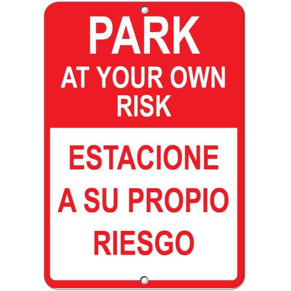 商品名Park At Your Own Risk Estacione A Su Propio Riesgo Vinyl Sticker Decal 8""ブランド：Vision Signs商品サイズ：商品番号：色：素材：Vinyl