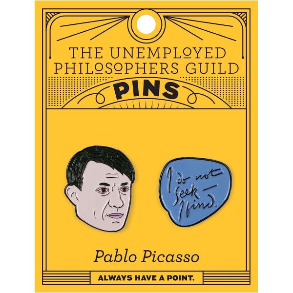 商品名The Unemployed Philosophers Guild ピカソと引用エナメルピンセット - ユニークな色付きメタルラペルピン 2個The Unemployed Philosophers Guild Picasso and ...