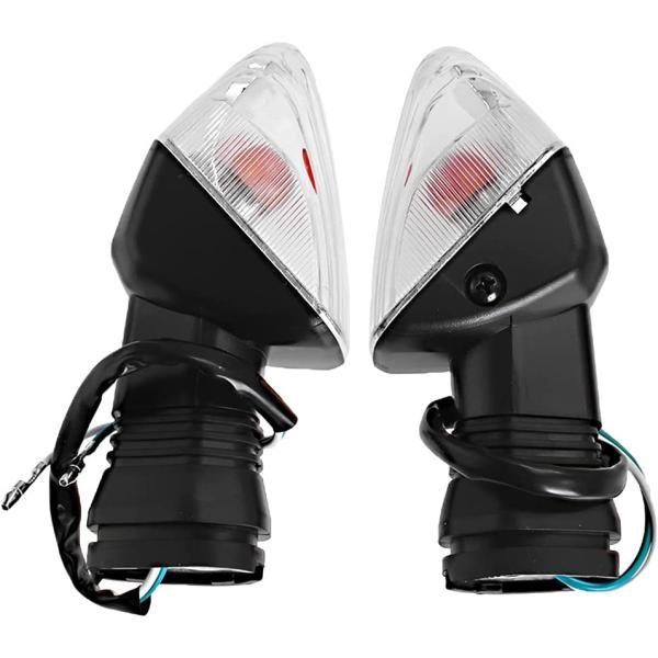 商品名Aynaxcol Motorcycle Front Rear Turn Signal Indicator Lights Replaces for KAWASAKI ZX-6RR KLE500 KLE 650 KLR650 -Clear...