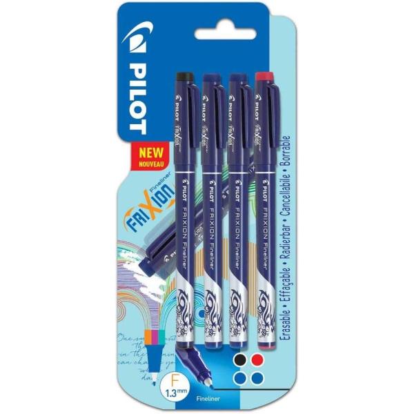 商品名Pilot Frixion Erasable Fineliners Pack of 4 Black/Blue/Blue/Red(Assorted)ブランド：PILOT商品サイズ：高さ：1.2 cm横幅：9.2 cm奥行：20.8 cm...