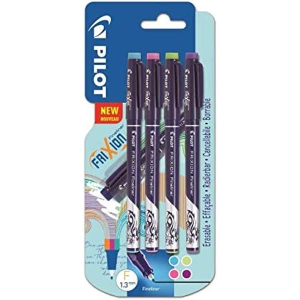 商品名PILOT Frixion Erasable Fineliners Pack of 4 Light Blue/Pink/Green/Violetブランド：PILOT商品サイズ：4 Count (Pack of 1)高さ：1 cm横幅：...