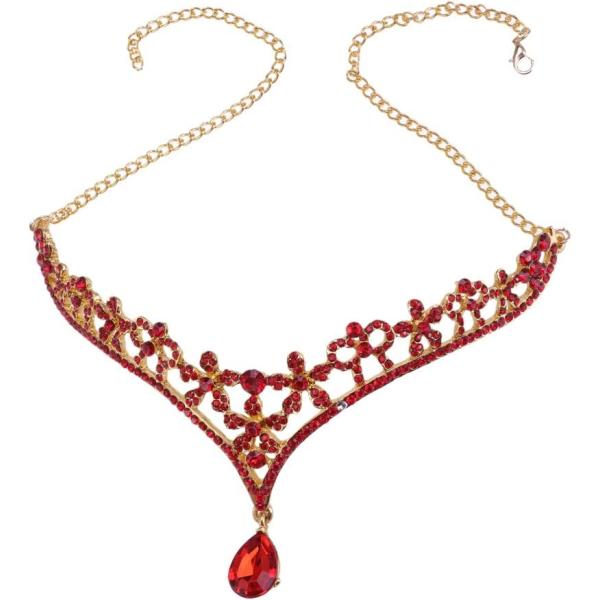 商品名Amosfun Bride Accessories Bridal Bridesmaid Forehead Chain Crystal Rhinestone Charm Pendant Band Dangle Forehead Chai...