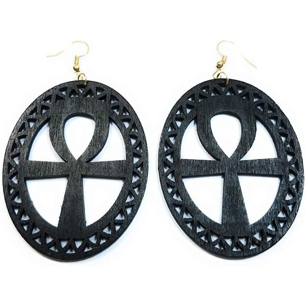 商品名Teri's Boutique Anka Ankh Cross Wood Wooden Fashion Jewelry Religious Women Dangle Earrings (Black)ブランド：Teri's Boutiq...