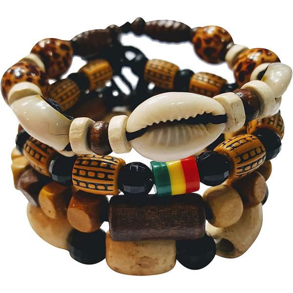 商品名NOVARENA 1-24 Pcs Bracelets and Necklaces for Men Women Beaded Bracelets Multi Layer Stackable Ethnic Tribal African ...