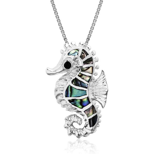 商品名Honolulu Jewelry Company Sterling Silver Abalone Paua Shell Seahorse Necklace Pendant with 18"" Box Chainブランド：Honolul...