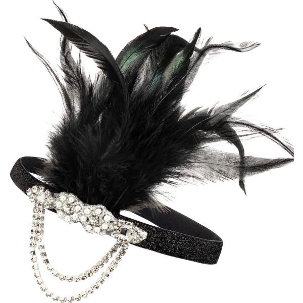 商品名Zilo Novelties Black Gatsby Headpiece Flapper Headbands 1920s Great Gatsby Accessories Flapper Headpiece Costumeブランド：...