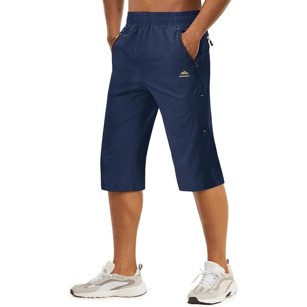 商品名TACVASEN メンズ 速乾 ハイキング 3/4 ロングカプリショーツ ジッパーポケットTACVASEN Men's Sweat Shorts Mens Capri Shorts Casual Shorts Athletic Sho...