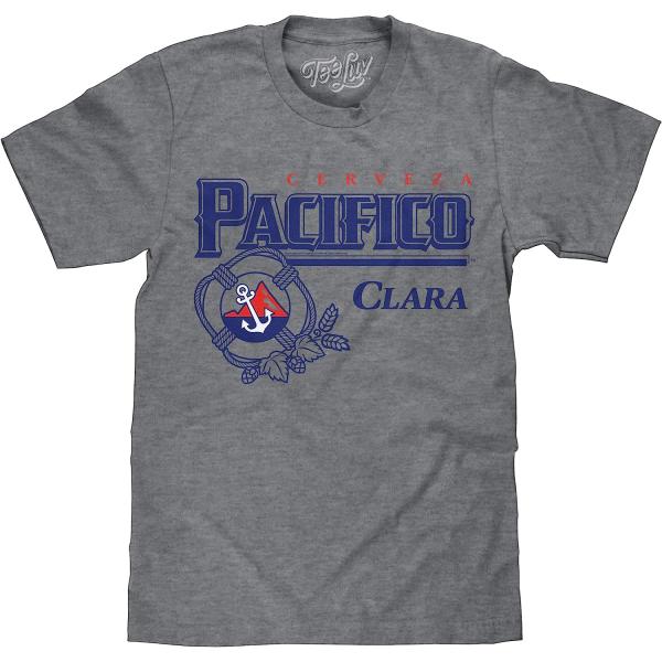 商品名Tee Luv Cerveza Pac fico Clara Beer Tシャツ - Pacifico Anchor ロゴシャツ US サイズ: Medium カラー: グレーTee Luv Cerveza Pac fico Clar...