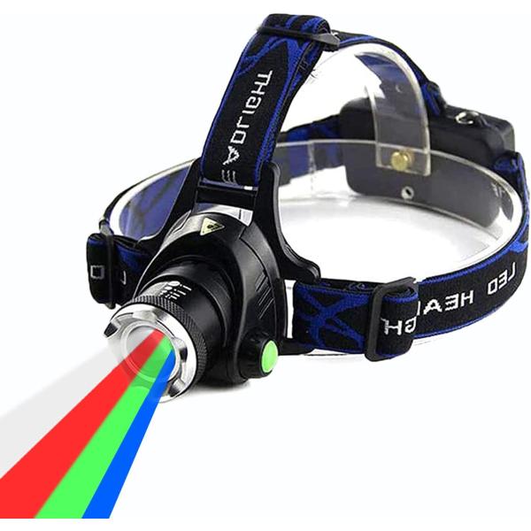 商品名GaiGaiMall Multicolor Headlamp Flashlight 1000 Lumen Waterproof Zoomable Led Headlight with White Red Green Blue Ligh...
