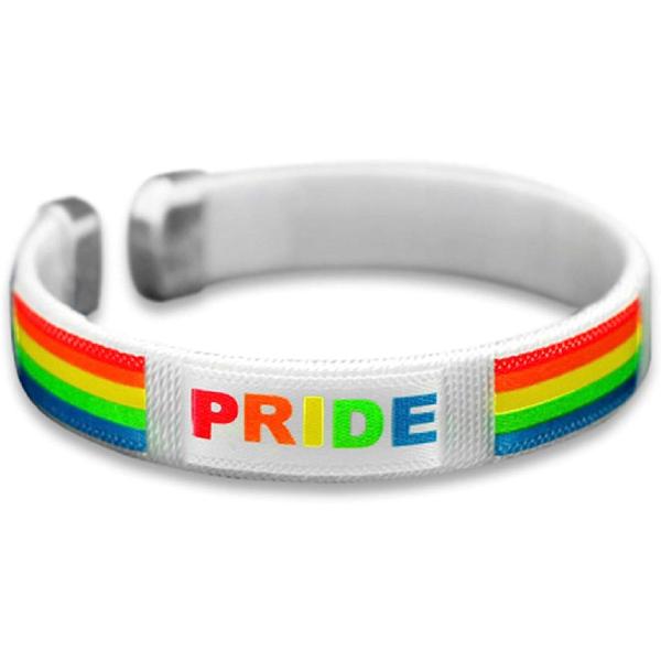 商品名Fundraising For A Cause LGBTQ - プライドレインボーバングルブレスレットGay Pride Rainbow Woven Fabric Bracelet - Rainbow Bangle for Gay P...