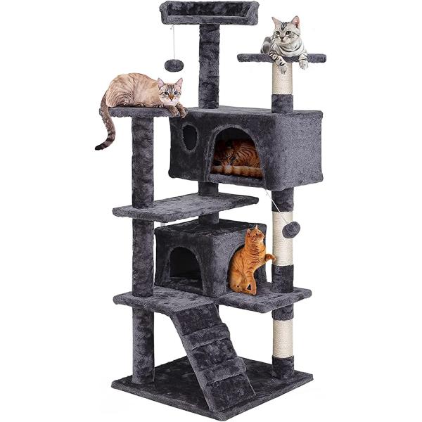 商品名54in Cat Tree Tower for Indoor Cats Multi-Level Cat Condo Cat Bed Furniture with Scratching Post Kittens Activity Cen...