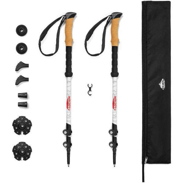 商品名Cascade Mountain Tech Trekking Poles - Carbon Fiber Walking or Hiking Sticks with Quick Adjustable Locks (Set of 2), ...