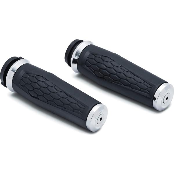 商品名Kuryakyn 5923 Motorcycle Handlebar Accessory: Hex Grips with End Caps for Electronic Throttle Control: 2008-19 Harley...