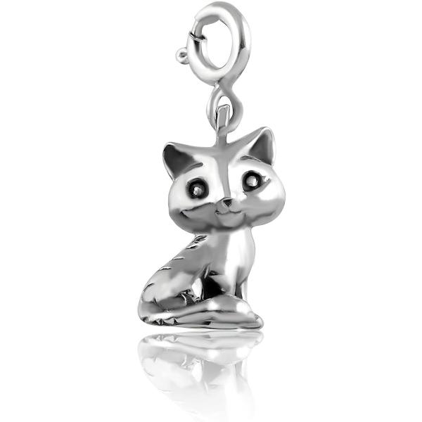 商品名Fourseven Cool Cat Charm 925 Sterling Silver Jewelry for Men and Women - Charms for Bracelet, Pendant, Necklace and J...