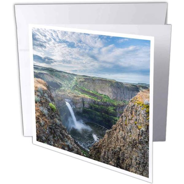 商品名3dRose Danita Delimont - Washington - USA. Washington State. Palouse Falls State Park in the spring. - 12 Greeting Ca...