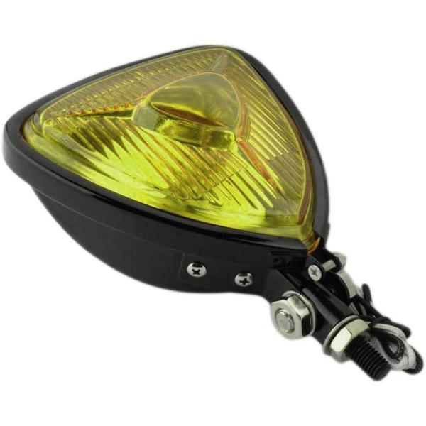 商品名Triangle Gloss Black Amber Motorcycle Headlight Head lamp fit Motorcycle Chopper Cafe Racer Custom Bikeブランド：Twinyan商品...