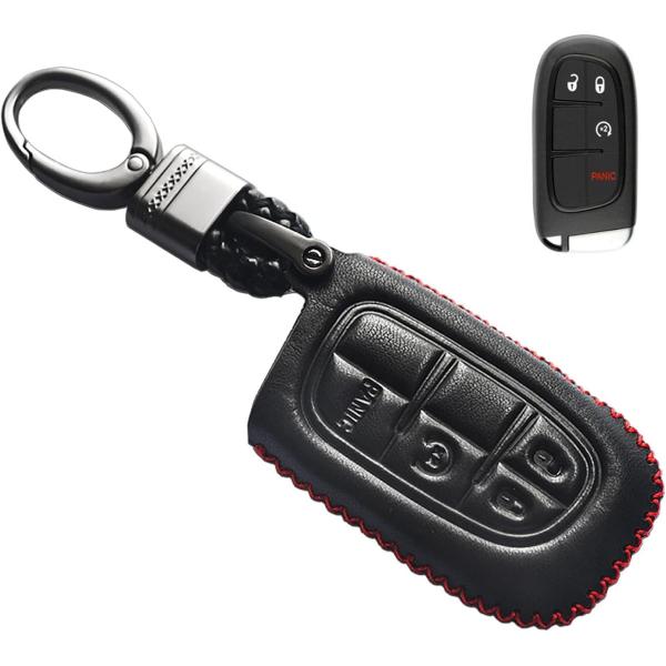 商品名2013-2019 Ram 1500 2500 3500、2013-2016 Ram 4000、2013-2017 Ram 4500 5500、2014-2019 Jeep Cherokee レザーケース キーフォブカバー キーレスリ...