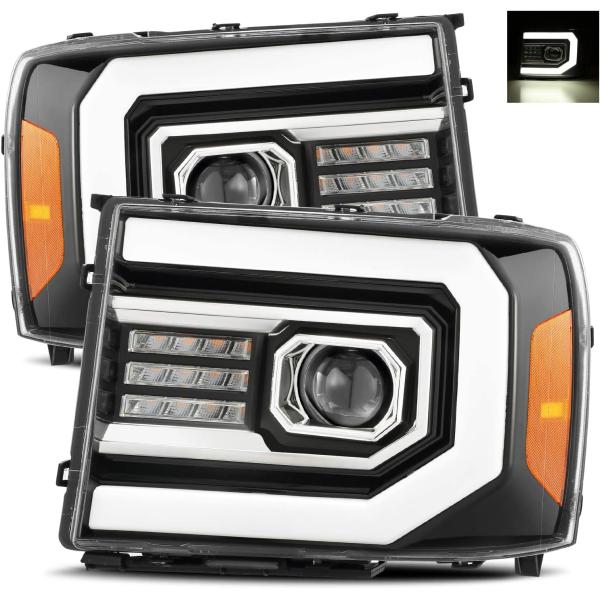 商品名AXHL-GS07-PARENT Projector (Polished Black) AXHL-GS07-PPT-LB-AModifyStreet AlphaRex Base Model Jet Black Fit 07-13 GM...