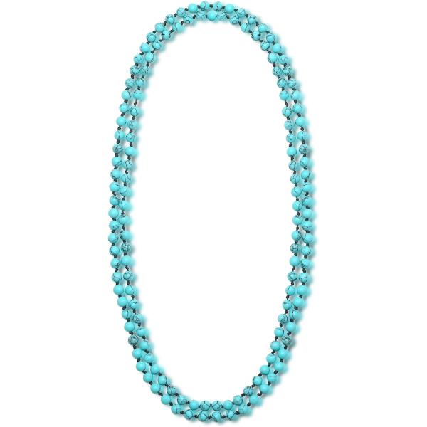 商品名SWEETRAINBOWN Colored Glass Beaded Sweater Necklace,Long Endless Handmade Strand Necklace Knotted Jewelry Costume 8 M...