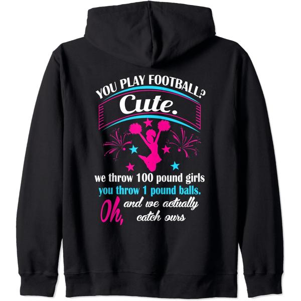 商品名Cheerleaders You Play Football Cute Cheerleading Zip Hoodieブランド：Competition Cheer Apparel商品サイズ：Small高さ：12.7 cm横幅：30.5...