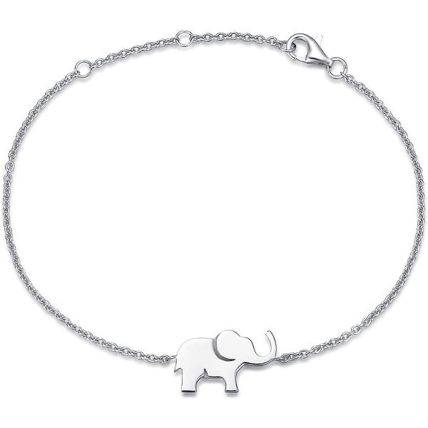 商品名FANCIME ホワイト/イエロー/ローズゴールドメッキ 925スターリングシルバー かわいいケーブルリンクチェーン 繊細で繊細な象のブレスレットジュエリー レディース ガールズ 15 + 3cmFANCIME White Gold ...