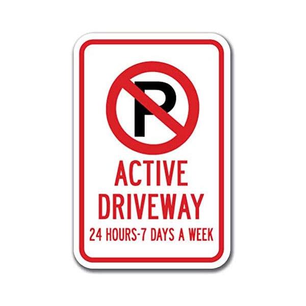 商品名Active Driveway 24 Hrs 7 Days A Week w/No Park Symbol Sign Label Decal Sticker 8""ブランド：Luna Distributing商品サイズ：商品番号：色：...