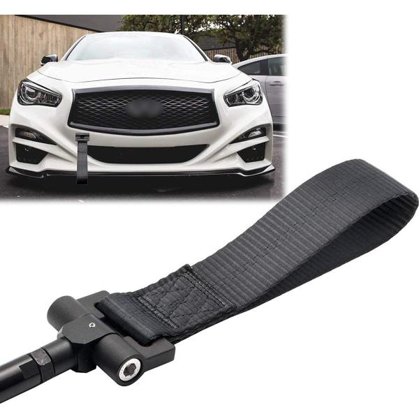 商品名Xotic Tech ブラック JDM スタイル トラック レーシング 牽引ストラップ 牽引穴アダプター付き Infiniti G35 G37 Q50 Q60 日産GT-R 350Z 370Zに対応Xotic Tech Black J...