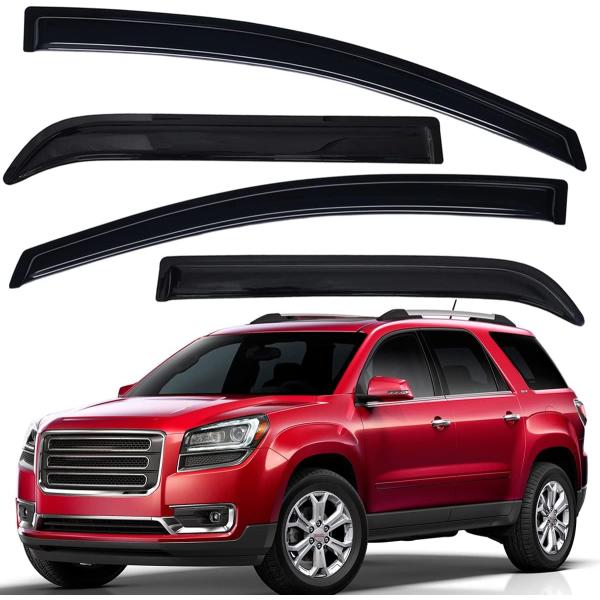 商品名Lightronic WV94632 テープオンウィンドウバイザー レインガード スモークティント 4個セット 2007-2016 GMC Acadia、2017-2019 Acadia Limited、2007-2010 Satur...