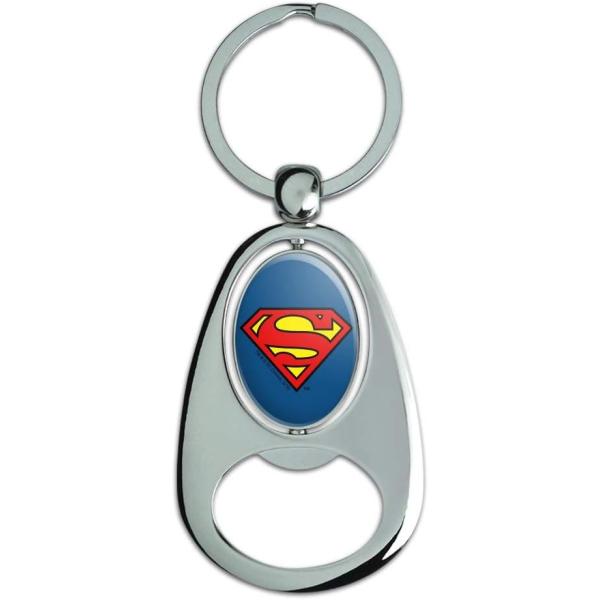 商品名GRAPHICS &amp; MORE Superman Classic S Shield Logo Keychain Chrome Metal Spinning Oval Bottle Openerブランド：GRAPHICS &am...