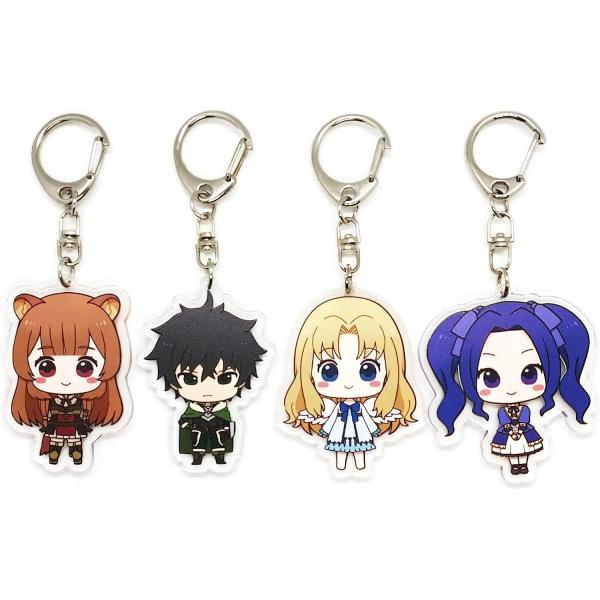 商品名EBTY DREAMS Inc. - Set of 4 Shield Hero Acrylic Keychain Naofumi Iwatani, Raphtalia, Filo, Melty Q Melromarcブランド：EBTY...