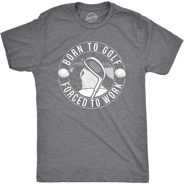 商品名Mens Born to Golf T Shirt Funny Sports Golfing Tshirt Dad Golfer Humor Crazy Dog Men's Funny T Shirts Premium Cotton ...