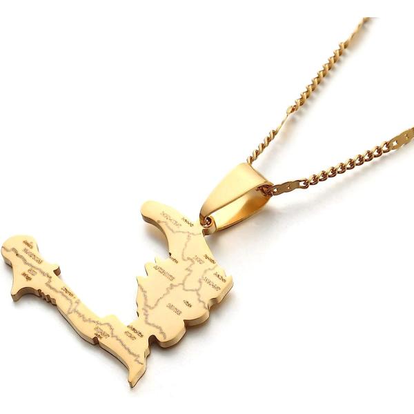 商品名ハイチ共和国地図ペンダントネックレスチェーンポートAU-プリンスマップジュエリーThe Republic of Haiti Map Pendant Necklace Chain Port-AU-Prince Map Jewelry (...