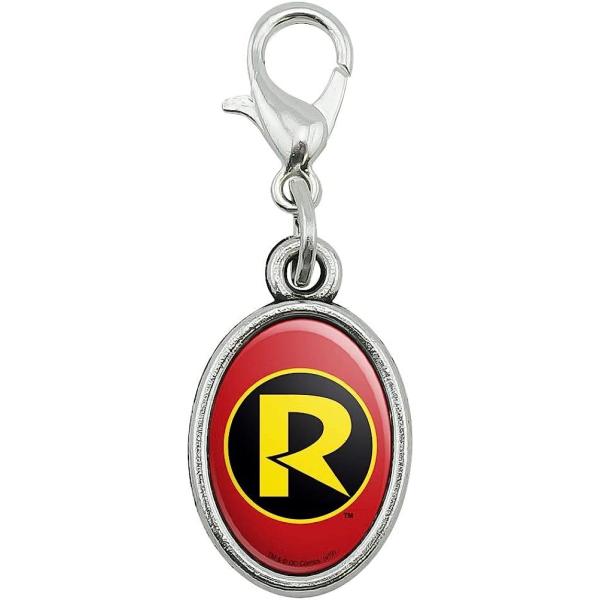 商品名GRAPHICS &amp; MORE Batman Robin Logo Antiqued Bracelet Pendant Zipper Pull Oval Charm with Lobster Claspブランド：GRAPHIC...