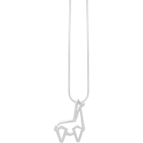 商品名幾何学模様ラマペンダントネックレス、アルパカペットアニマルチャーム、シンプルモダンガールレディースジュエリー、スターリングシルバー925光沢仕上げ、ペルー製ハンドメイドチェーン、17.5インチの素敵なギフトセットGeometric L...