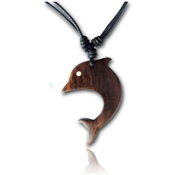 商品名Earth Accessories 調節可能な木製イルカネックレス レディース - イルカチャームペンダントネックレス Adjustable Size ブラウンEarth Accessories Adjustable Wood Dol...