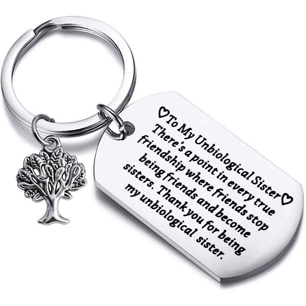 商品名Unbiological Sisters ギフト Thank You for Being My Unbiological Sister キーチェーン 友情ジュエリー ソウルシスター 親友へのギフトにFUSTMW Unbiologica...