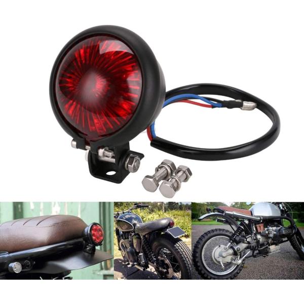 商品名YIBO Motorcycle Red 12V LED Adjustable Cafe Racer Style Stop Tail Light Motorbike Brake Rear Lamp Taillight for Chopp...