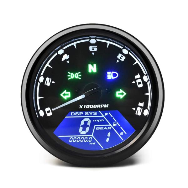 商品名DKMOTORK 0011 Digital Gauge Motorcycle Speedometer/Tachometer/Odometer MPH KM/H Universal with Multi-Function Indicat...