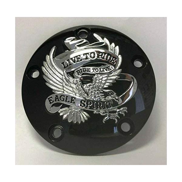 商品名Tuning_Store Black with Chrome Live to Ride Ignition Timing Timer Cover for Harley Twin Cam The Best Accessories for ...
