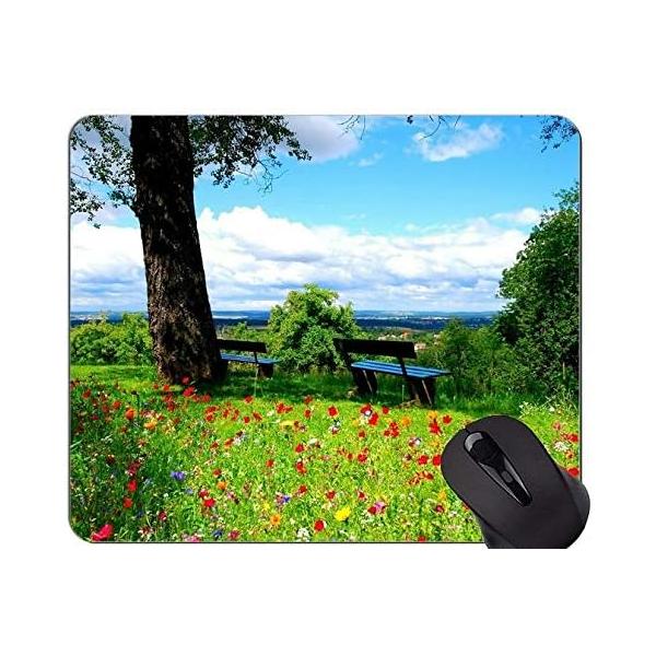 商品名Non-Slip Rubber Gaming Mouse Pad,Flowers Wildflowers Hilltop Park Overlook Nature Trees Rubber Mouse Padブランド：Yanteng商...