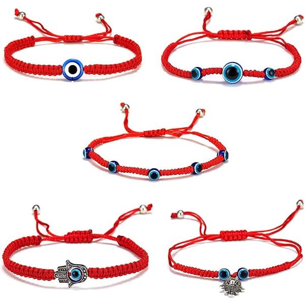商品名5〜6個 イービルアイストリング カバラブレスレット ハムサ手編み 調節可能 レッドロープコード 糸編みブレスレット ファティマの手 古代友情チャームアンクレット 守護と幸運の女性 ガールズ ジュエリー5-6 Pcs Evil Eye...
