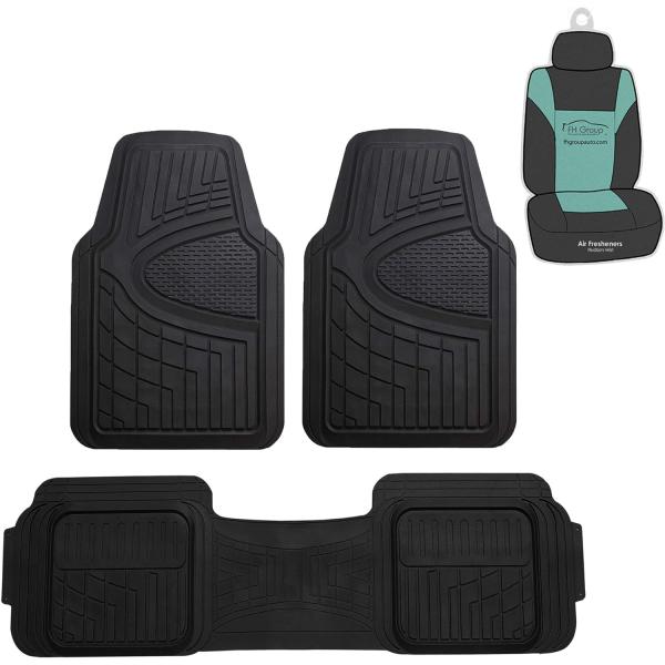 商品名FH Group F11511 トリム可能 高耐久 トールチャネルフロアマット (ブラック) フルセット ギフト付き 車 トラック SUV用 ユニバーサルフィットFH Group Automotive Floor Mats Tall ...