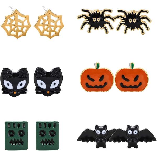 商品名NVENF ハロウィンイヤリング スパイダーコウモリ パンプキン ゴーストドロップ ダングルイヤリング ハロウィンテーマパーティードレスアップスタッドイヤリングセット レディース ガールズNVENF Halloween Earring...