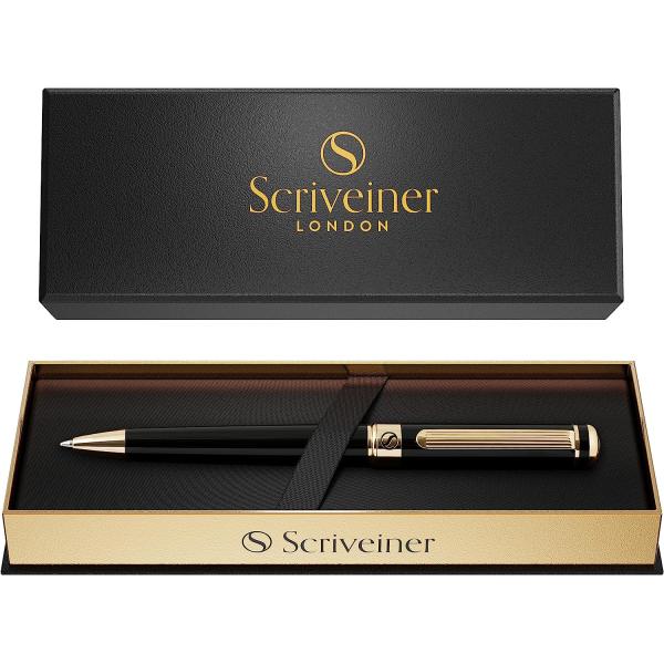 商品名Scriveiner ボールペン 最高級 24金仕上げ シュミット 黒リフィル 最高のボールペンギフトセット 男女 ビジネスマン 役員 オフィスに最適 (ブラック)Scriveiner Black Lacquer Ballpoint ...