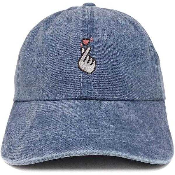 商品名トップレベルアパレル I Love You Kpop ハートロゴ 刺繍 目立たない顔料染め野球ダッドハット US サイズ: OSFM カラー: ブルーI Love You Kpop Heart Logo Embroidered Low...