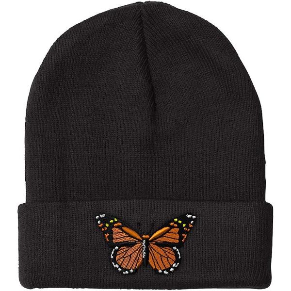 商品名Beanies for Men Monarch Butterfly Embroidery Insects Butterfly Embroidery Winter Hats for Women Acrylic Skull Cap 1 S...