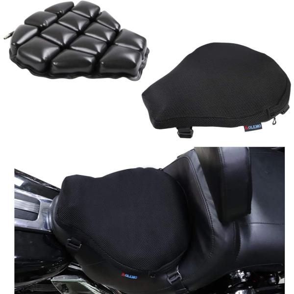 商品名KOLEMO オートバイシートクッション エアクッションパッド 快適 旅行 圧力緩和 スポーツツーリング ほとんどのシート 15"" x 14"" ブラック DCMF028KOLEMO Larger Size Motorcycle S...